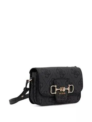 Guess Monogram Pattern Horsebit Detail Crossbody Bag
