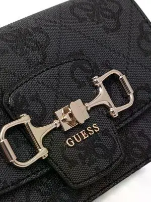 Guess Monogram Pattern Horsebit Detail Crossbody Bag