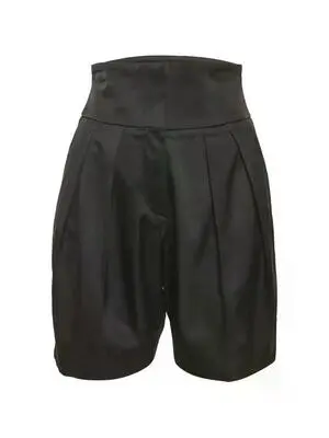 Emporio Armani High-waisted Pleated Shorts - Black