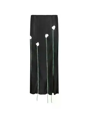 Moschino Floral Appliqué Longline Maxi Skirt