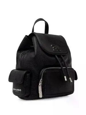 ERMANNO FIRENZE Pebbled Leather Logo Plaque Backpack