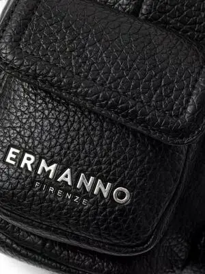 ERMANNO FIRENZE Pebbled Leather Logo Plaque Backpack