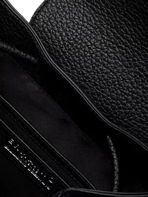 ERMANNO FIRENZE Pebbled Leather Logo Plaque Backpack