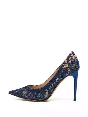 Valentino Garavani Embellished Lace Pumps - Blue