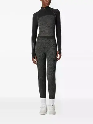 Casablanca Seamless Monogram Pattern High Neck Top - Grey