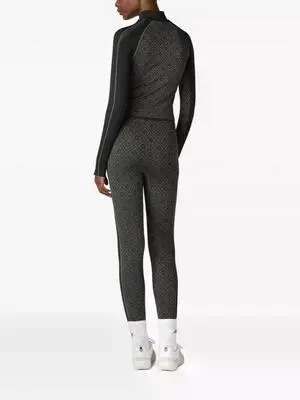 Casablanca Seamless Monogram Pattern High Neck Top - Grey