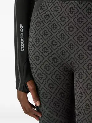 Casablanca Seamless Monogram Pattern High Neck Top - Grey