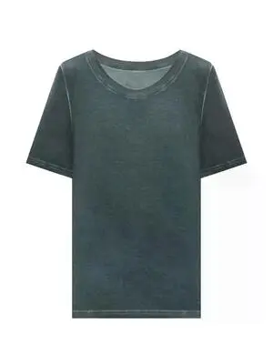 UMA WANG Crew Neck T-shirt With Faded Effect - Blue