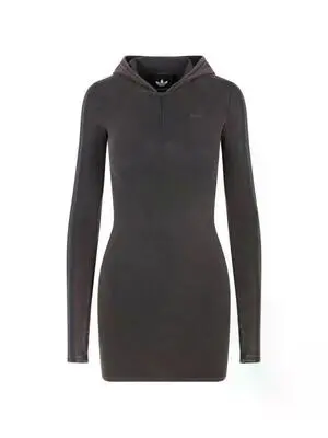 Adidas X Avavav Embroidered Hoodie Mini Dress - Grey