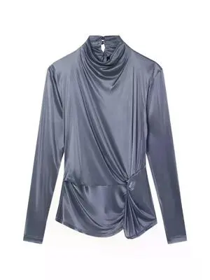 Giorgio Armani Draped Knot Detail Top - Grey