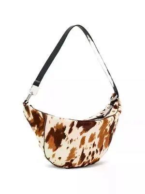 ALLSAINTS Cow Print Leather Shoulder Bag - Neutrals