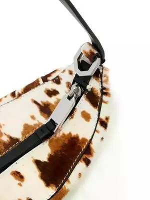 ALLSAINTS Cow Print Leather Shoulder Bag - Neutrals