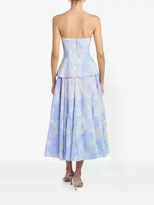 MARKARIAN Lola Floral-embroidered Strapless Top