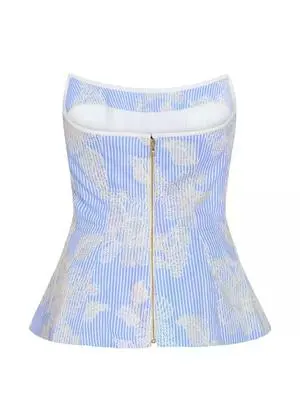 MARKARIAN Lola Floral-embroidered Strapless Top