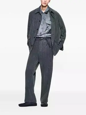 Giorgio Armani Plissé Effect Trousers - Grey