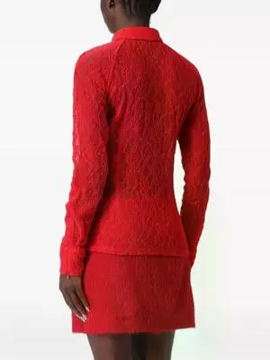 MSGM Lace Zip-up Shirt