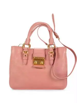 Miu Miu Madras Push-lock Tote Bag - Pink