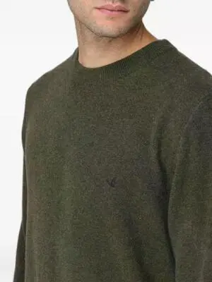 BROOKSFIELD Crew Neck Sweater With Contrast Elbow Patches