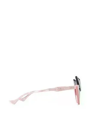 Gucci Crystal-embellished Wing-frame Sunglasses