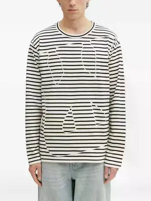 WALES BONNER Crown Striped Long-sleeve T-shirt - Neutrals