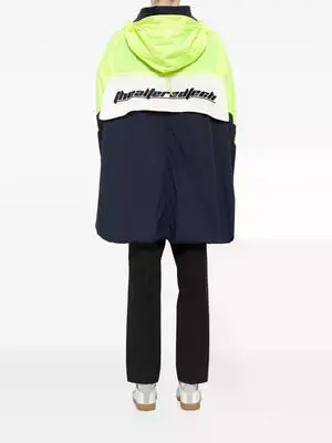 JUUN.J Colour-block Drawstring-hood Coat - Blue