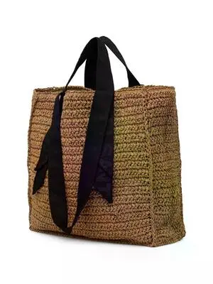 ALLSAINTS Woven Raffia Logo Tote Bag
