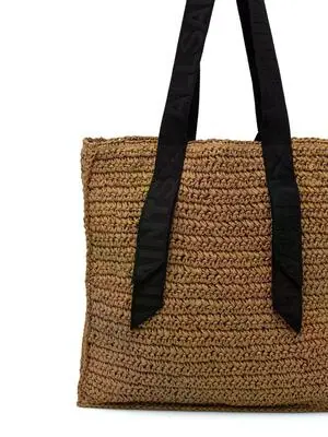 ALLSAINTS Woven Raffia Logo Tote Bag