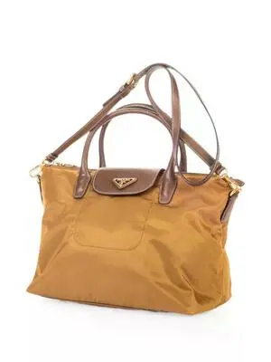 Prada Triangle Logo Tote Bag