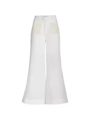 Silvia Tcherassi Maura Lace-panel Flared Trousers