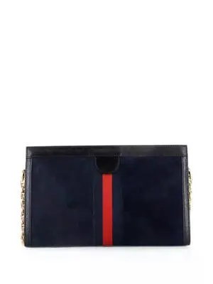 Gucci Ophidia Chain Embroidered Suede Medium Shoulder Bag