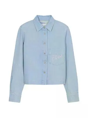 Closed Embroidered Motif Denim Shirt - Blue