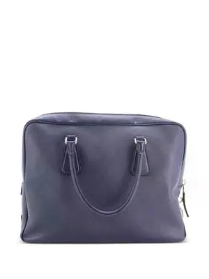 Prada Saffiano Leather Zip Around Briefcase