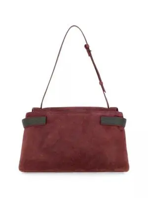 Brunello Cucinelli Monili Embellished Suede Shoulder Bag