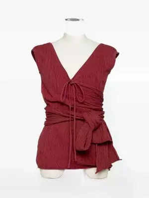 MULLER OF YOSHIOKUBO Sleeveless Wrap Vest - Red