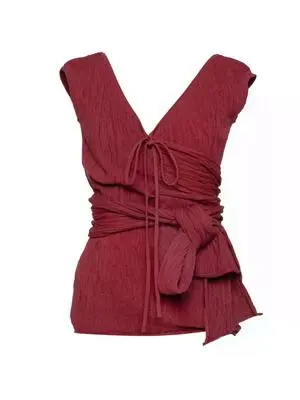 MULLER OF YOSHIOKUBO Sleeveless Wrap Vest - Red