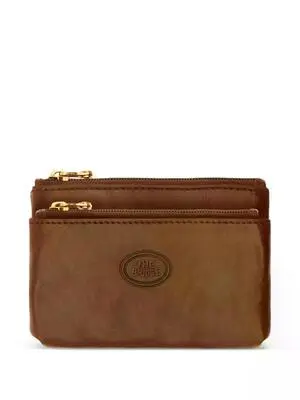 THE BRIDGE Double-zip Leather Keyring - Brown