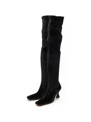 MANUDIECI Velvet Over-the-knee Boots