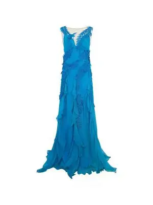 Alberta Ferretti Sleeveless V-neck Maxi Dress