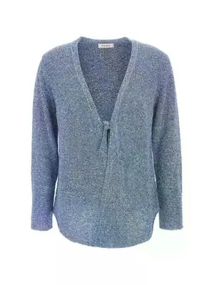 KANGRA Sequin-embellished Asymmetrical Cardigan - Blue