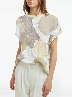 KANGRA Sequin Embellished Patchwork Sweater