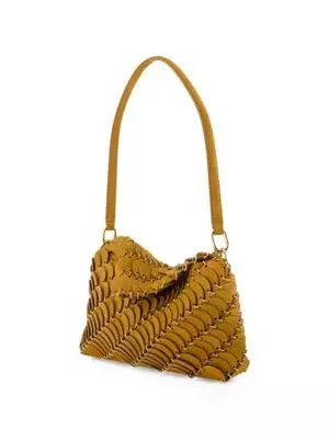 Rabanne Disc-embellished Suede Shoulder Bag