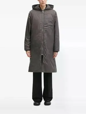 Rick Owens Hooded Zip-up Windbreaker Coat - Grey