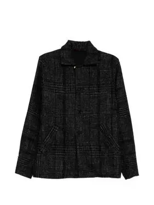 MA+ Check-pattern Two-pocket Shirt Jacket - Black