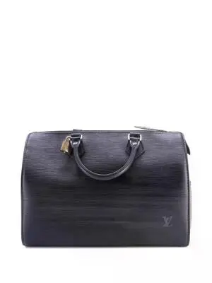 LOUIS VUITTON Speedy Epi Leather Satchel - Black