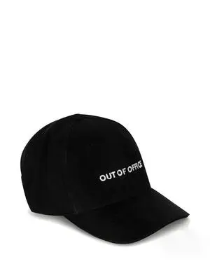 PARAMIDONNA Slogan-embroidered Cap - Black