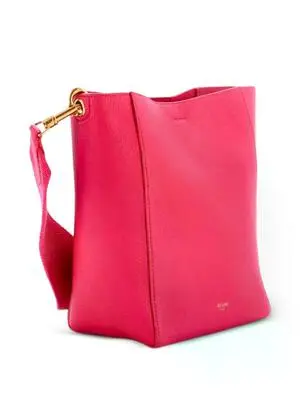 Celine Sangle Seau Bag In Goatskin - Pink