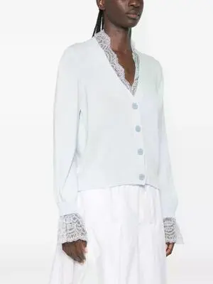 VICOLO Lace-trim Cardigan