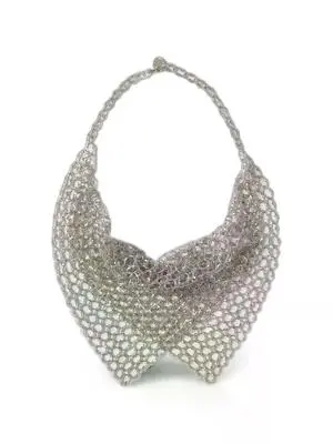 Emporio Armani Tone Bead-embroidered Mesh Necklace