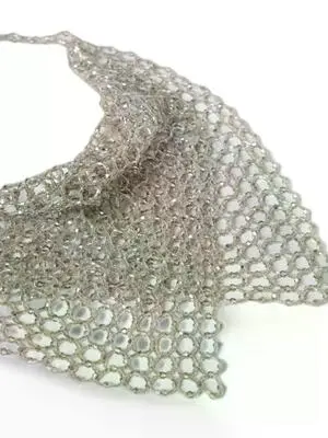 Emporio Armani Tone Bead-embroidered Mesh Necklace