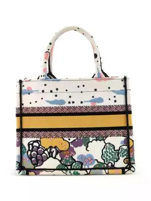 Dior Book Embroidered Canvas Small Tote Bag - Multicolour